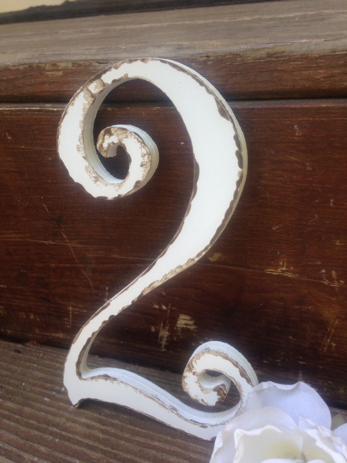 Shabby Chic Wall Decor Shabby Chic Numbers Number Decor | Etsy