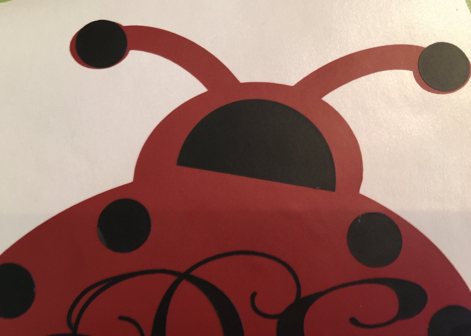 Ladybug Decal Ladybug Vinyl Monogram Car Decal Laptop - Etsy