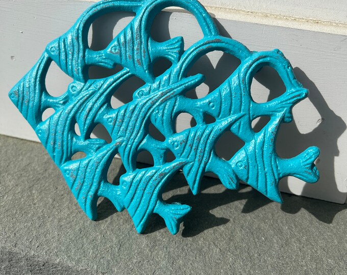 Cast Iron Decorative Metal School of Fish Kitchen Trivet 6.5" - Etsy