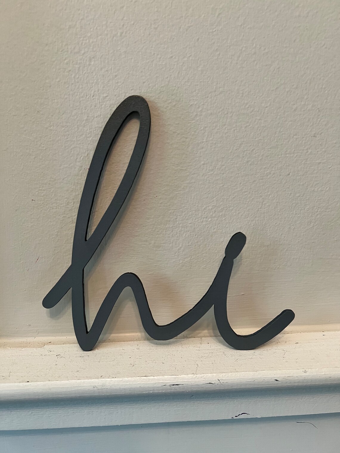 HI Sign Wall Deocr Front Door Sign Greetings Sign Wood - Etsy