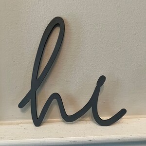 HI Sign, Wall Deocr, Front Door Sign, Greetings Sign, Wood Sign, Spring ...