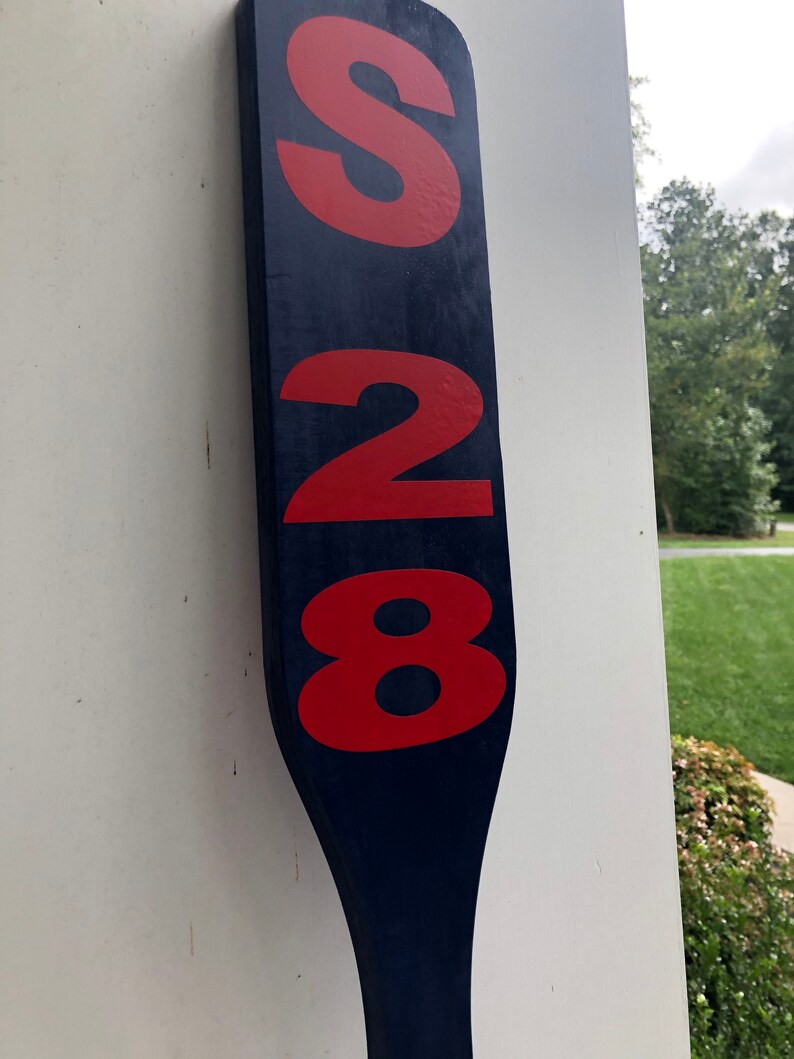 Oar Wall Decor White and Red Oar Personalized Oar Monogram - Etsy