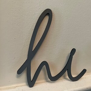 HI Sign, Wall Deocr, Front Door Sign, Greetings Sign, Wood Sign, Spring ...