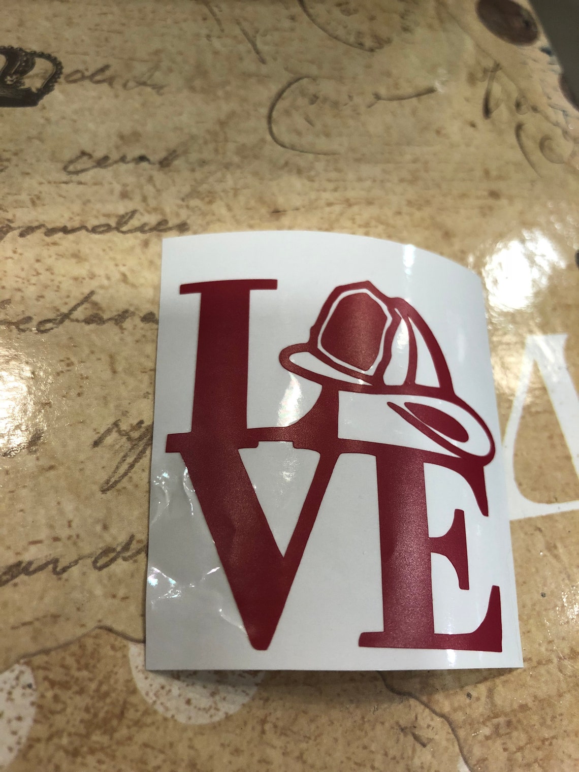 Firefighter Decal Fire Hat Decal Monogram Car Decal Laptop | Etsy