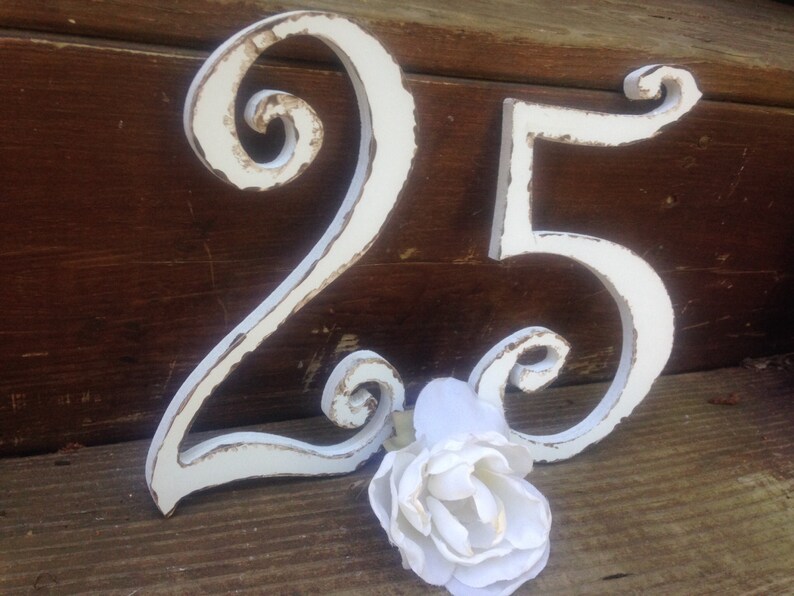 Shabby Chic Wall Decor, Shabby Chic Numbers, Number Decor - Etsy
