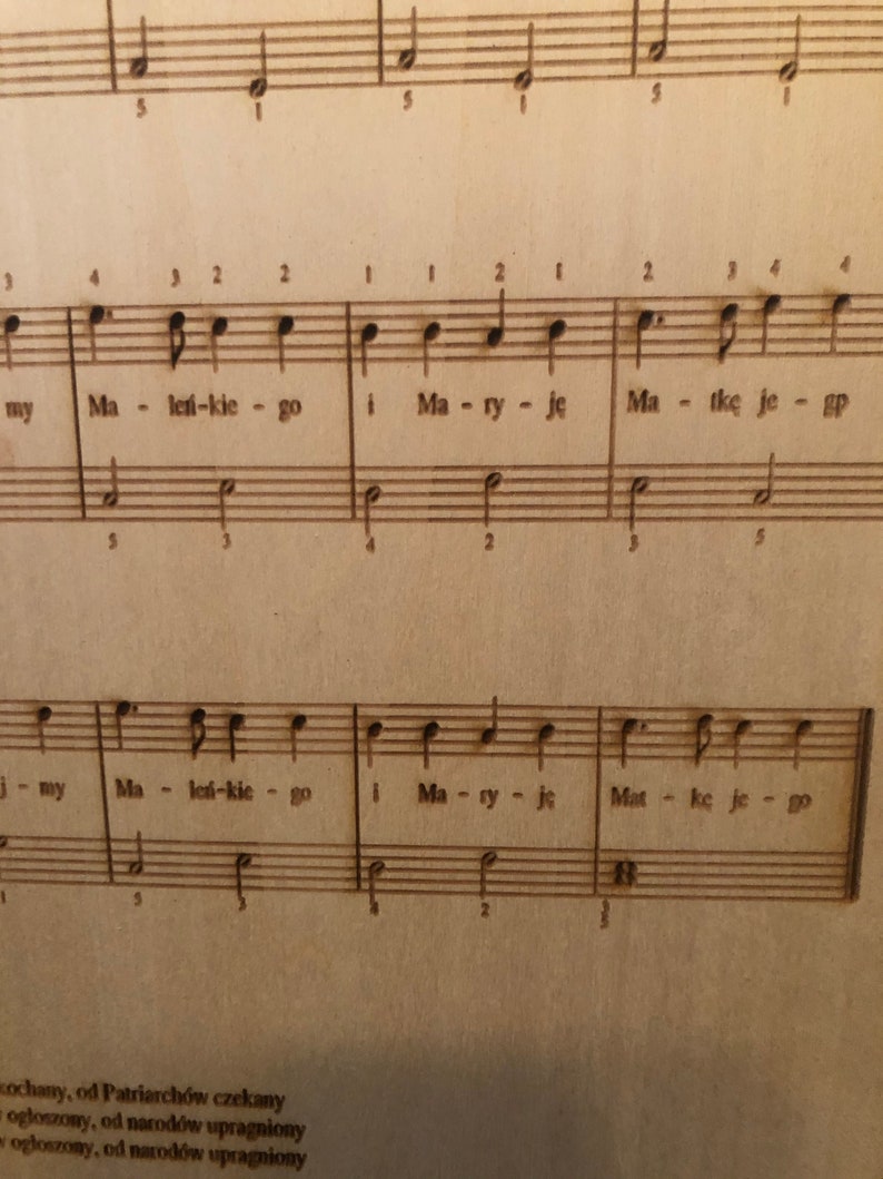 Song Engraving Sheet Music Music Engraved on Wood With Bark - Etsy