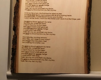 Song Engraving Sheet Music Music Engraved on Wood With Bark | Etsy