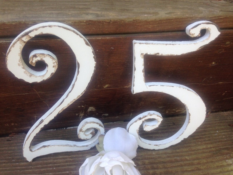 Shabby Chic Wall Decor Shabby Chic Numbers Number Decor | Etsy