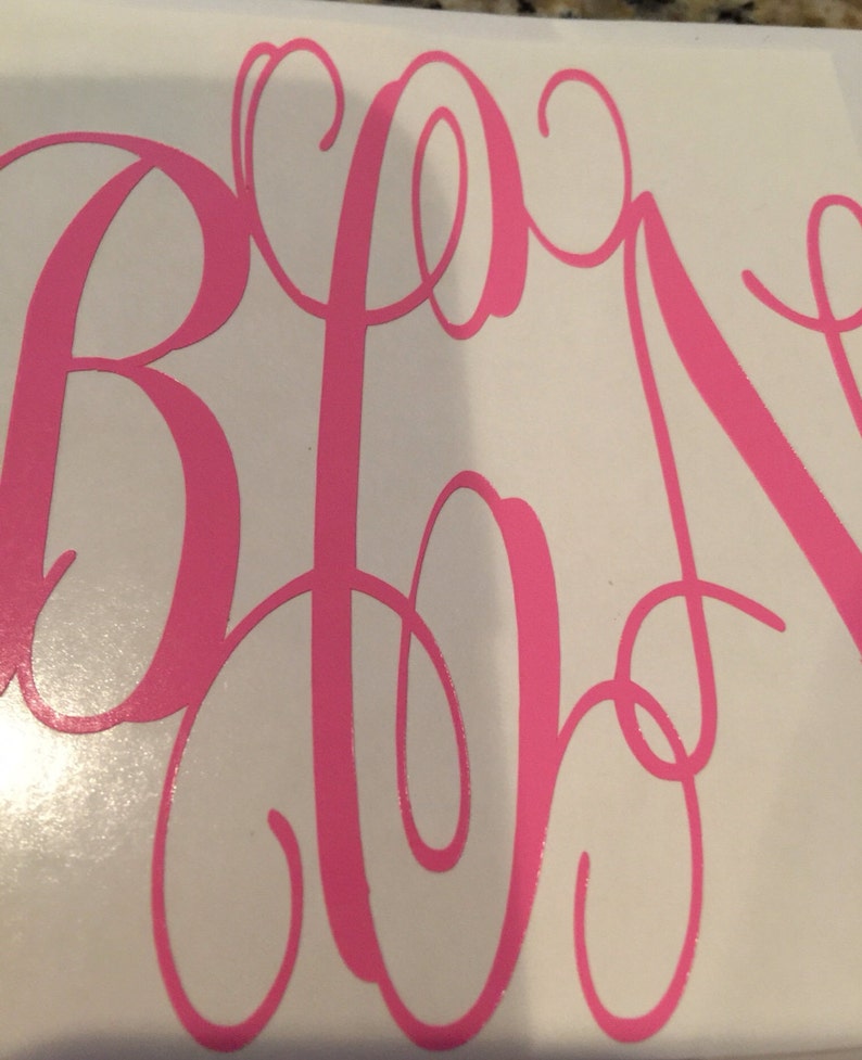 Monogram Car Decal Laptop Decal Vinyl Lettering Yeti Cup | Etsy