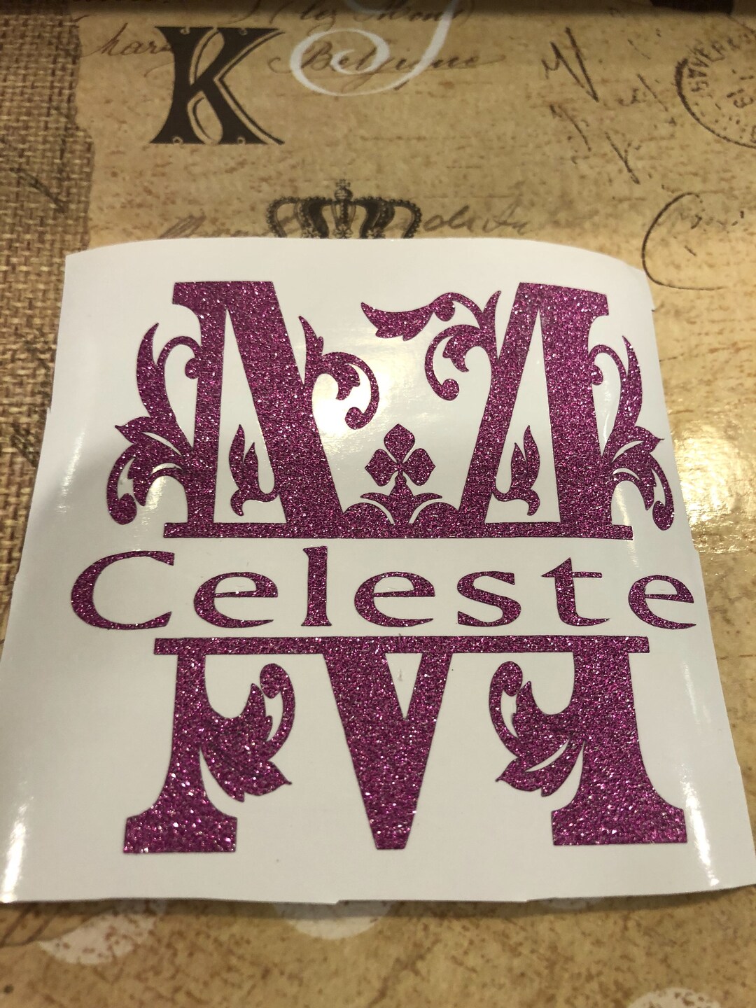 Iron on Letters, Monogram, Personalized Iron on Decal, Iron on Vinyl ...