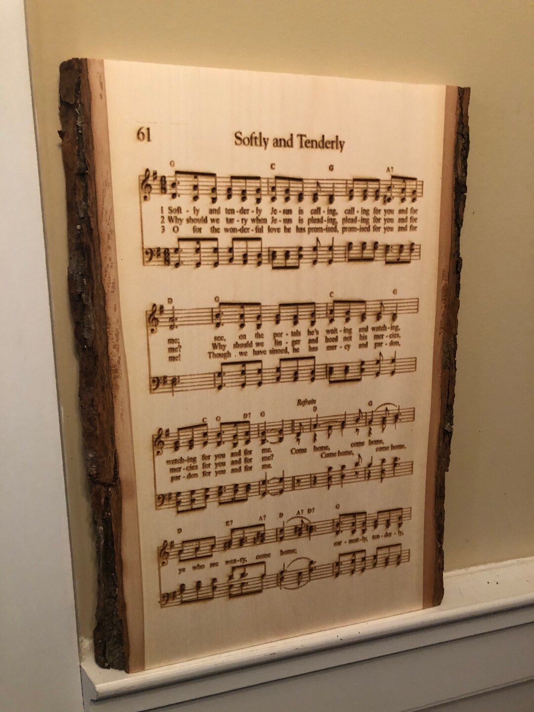 Song Engraving, Sheet Music, Music Engraved on Wood With Bark - Etsy