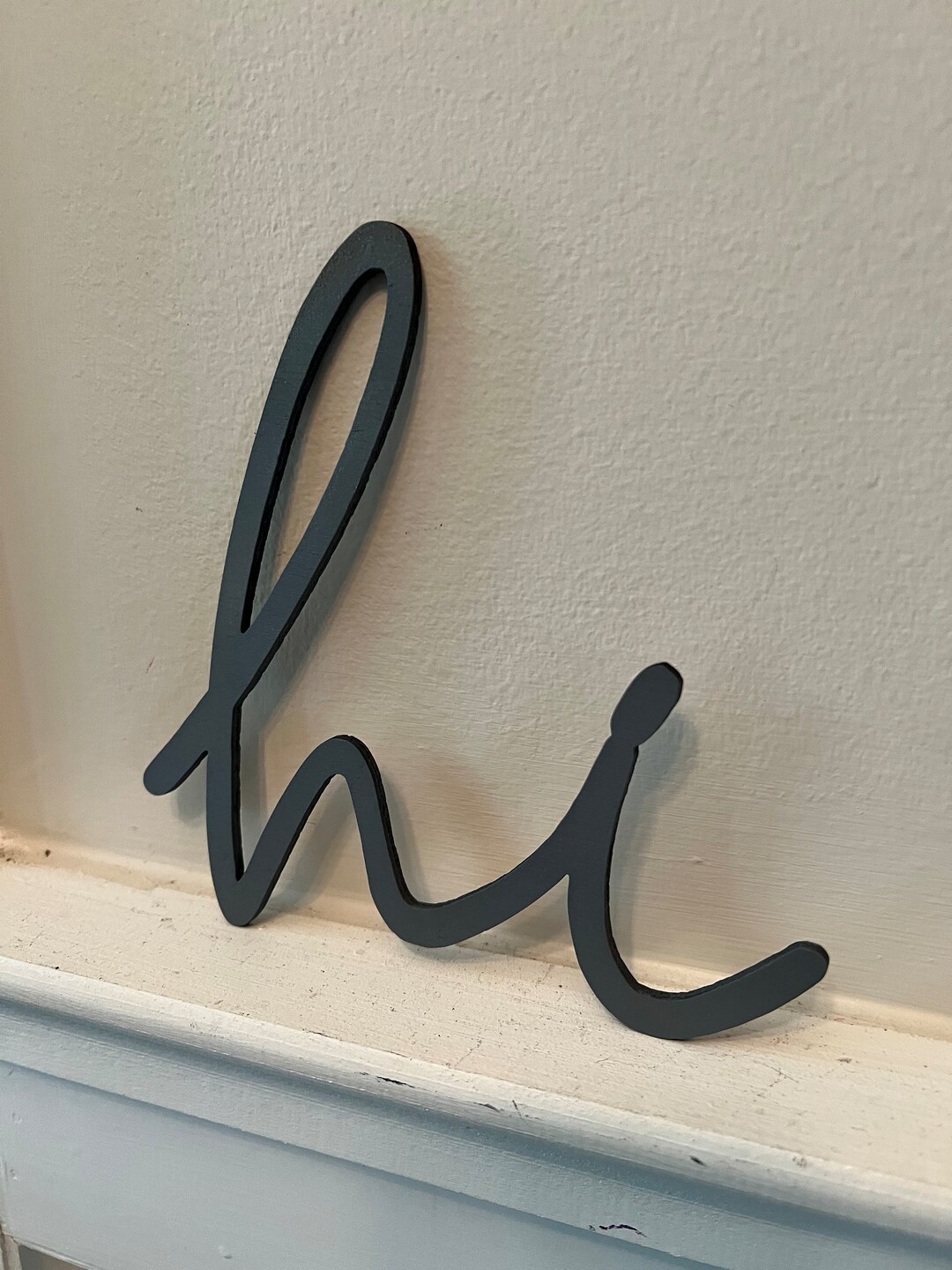 HI Sign, Wall Deocr, Front Door Sign, Greetings Sign, Wood Sign, Spring ...