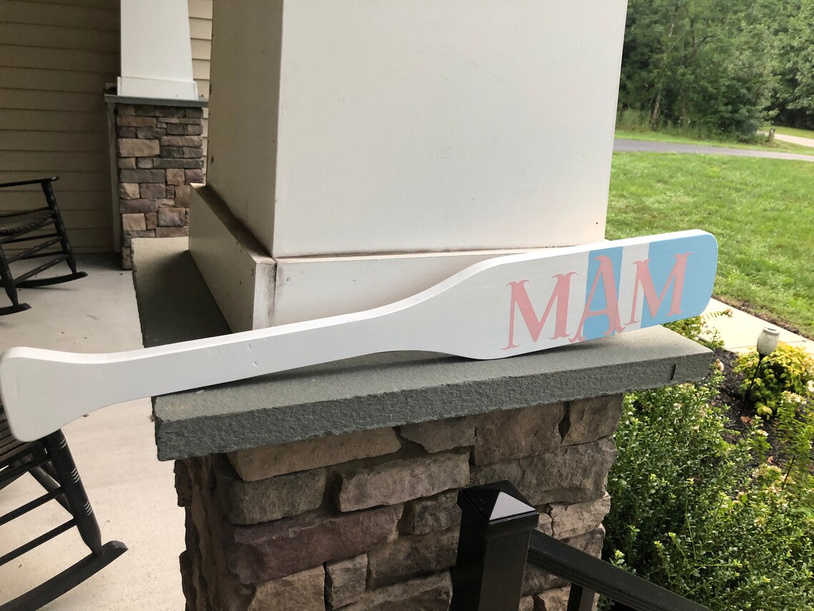 Oar, Wall Decor, White and Red Oar, Personalized Oar, Monogram Oar ...