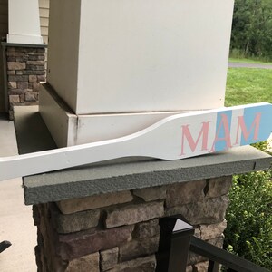Oar, Wall Decor, White and Red Oar, Personalized Oar, Monogram Oar ...