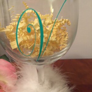 Monogram, Wine Glass, Cursive Lettering - Etsy