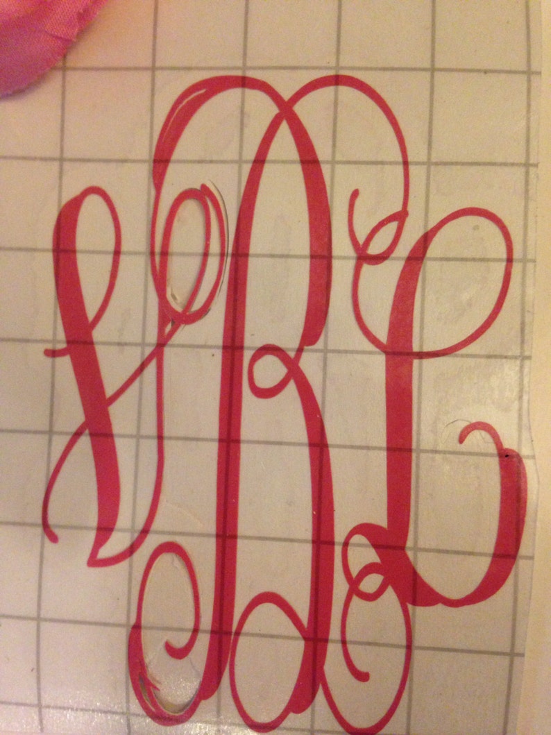 Monogram, Car Decal, Laptop Decal, Vinyl Lettering 5x5 Decal, 3 Letter ...