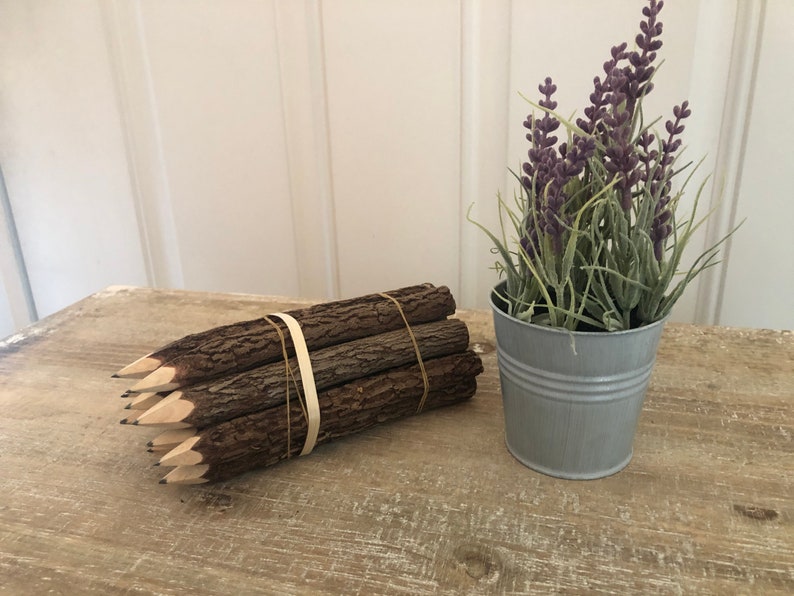 Wood Pencils Graphite Wooden Tree Rustic Twig Pencils Woodland Party ...