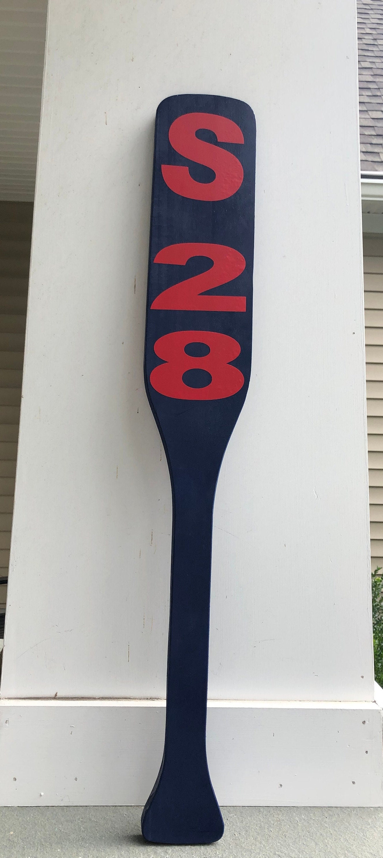 Oar, Wall Decor, White and Red Oar, Personalized Oar, Monogram Oar ...