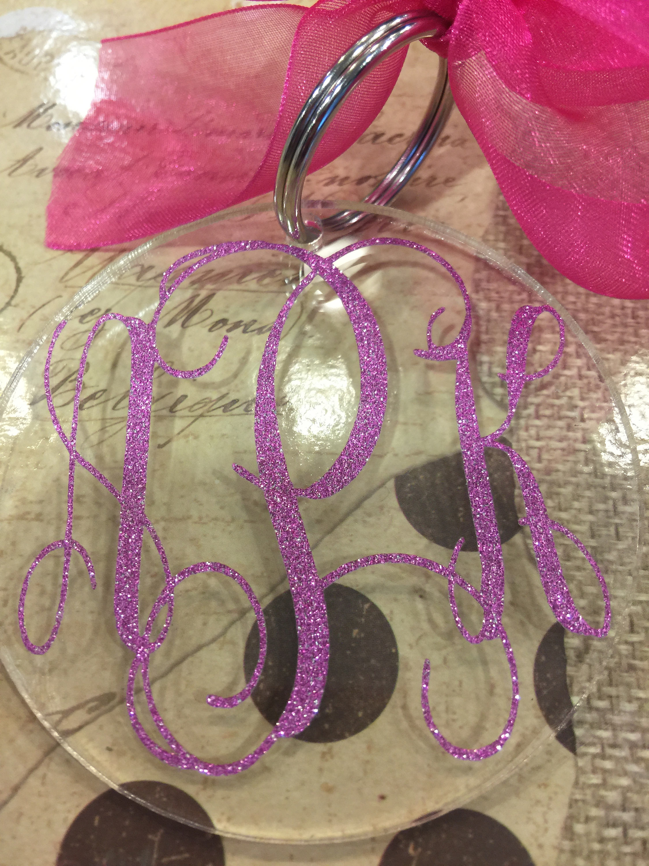 Keychain Name Decal Personalized Monogram Vine Letters | Etsy