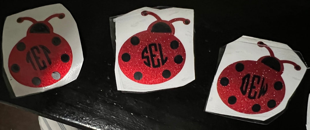 Ladybug Decal, Ladybug Vinyl, Monogram, Car Decal, Laptop Decal, Vinyl ...