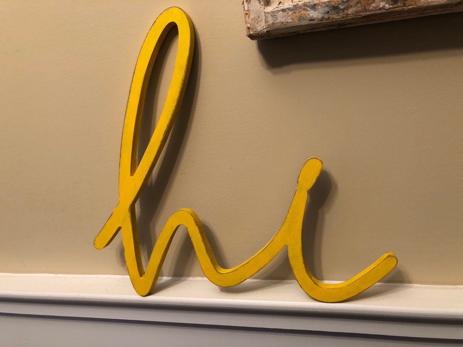 HI Sign Wall Deocr Front Door Sign Greetings Sign Wood - Etsy