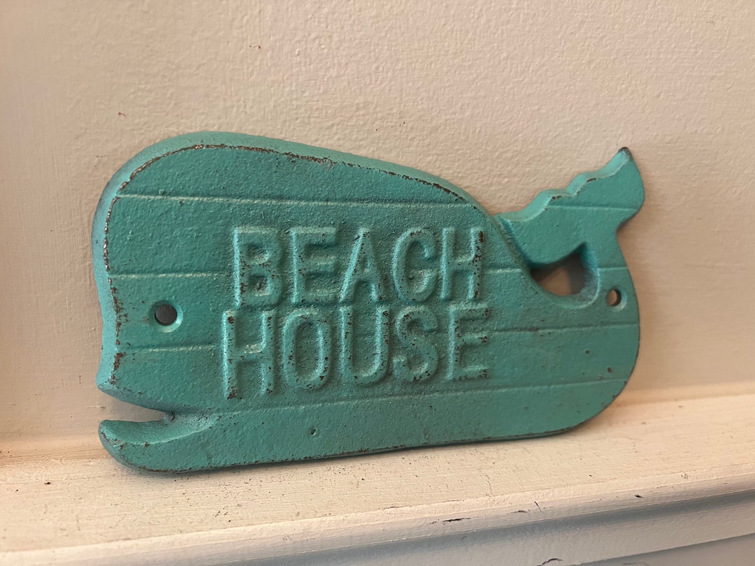 Whale, Beach House Whale Sign, Metal Whale Sign, Beach House Wall Decor ...