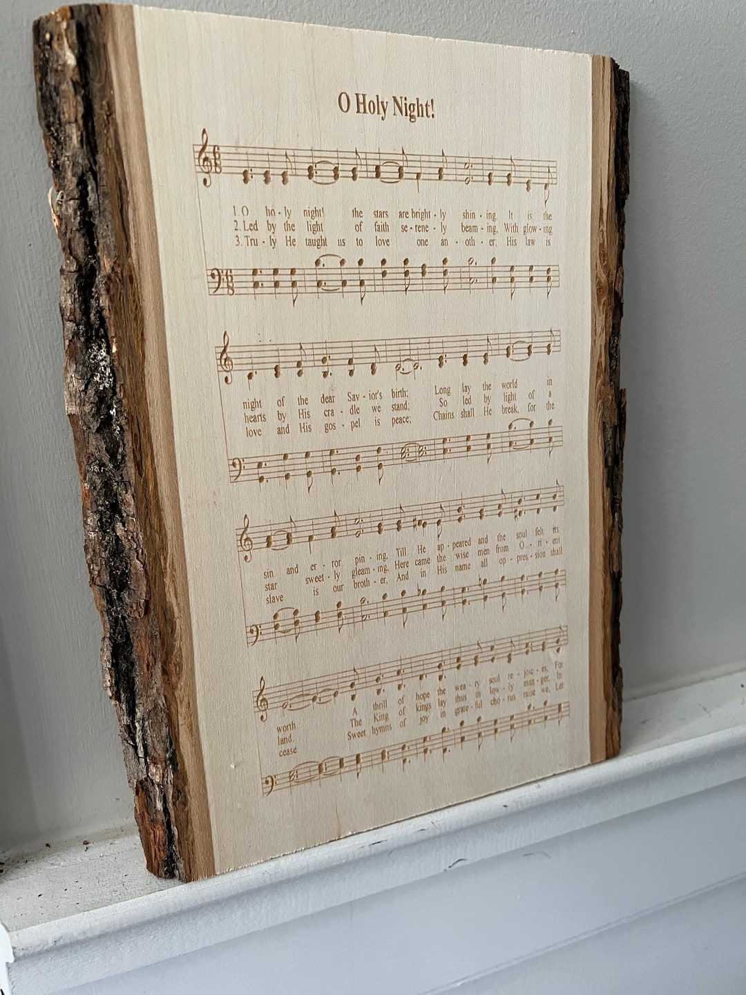 Song Engraving, Sheet Music, Music Engraved on Wood With Bark - Etsy
