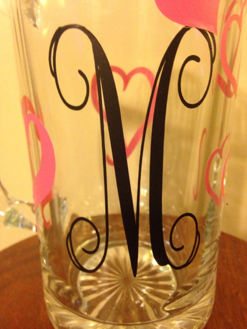 Beer Mug Personalized, Monogram, Beer Mug, Vinyl Lettering - Etsy