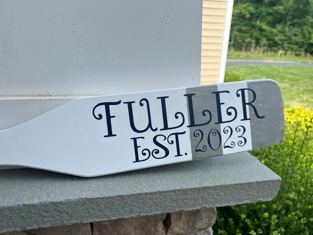 Oar, Wall Decor, White and Red Oar, Personalized Oar, Monogram Oar ...