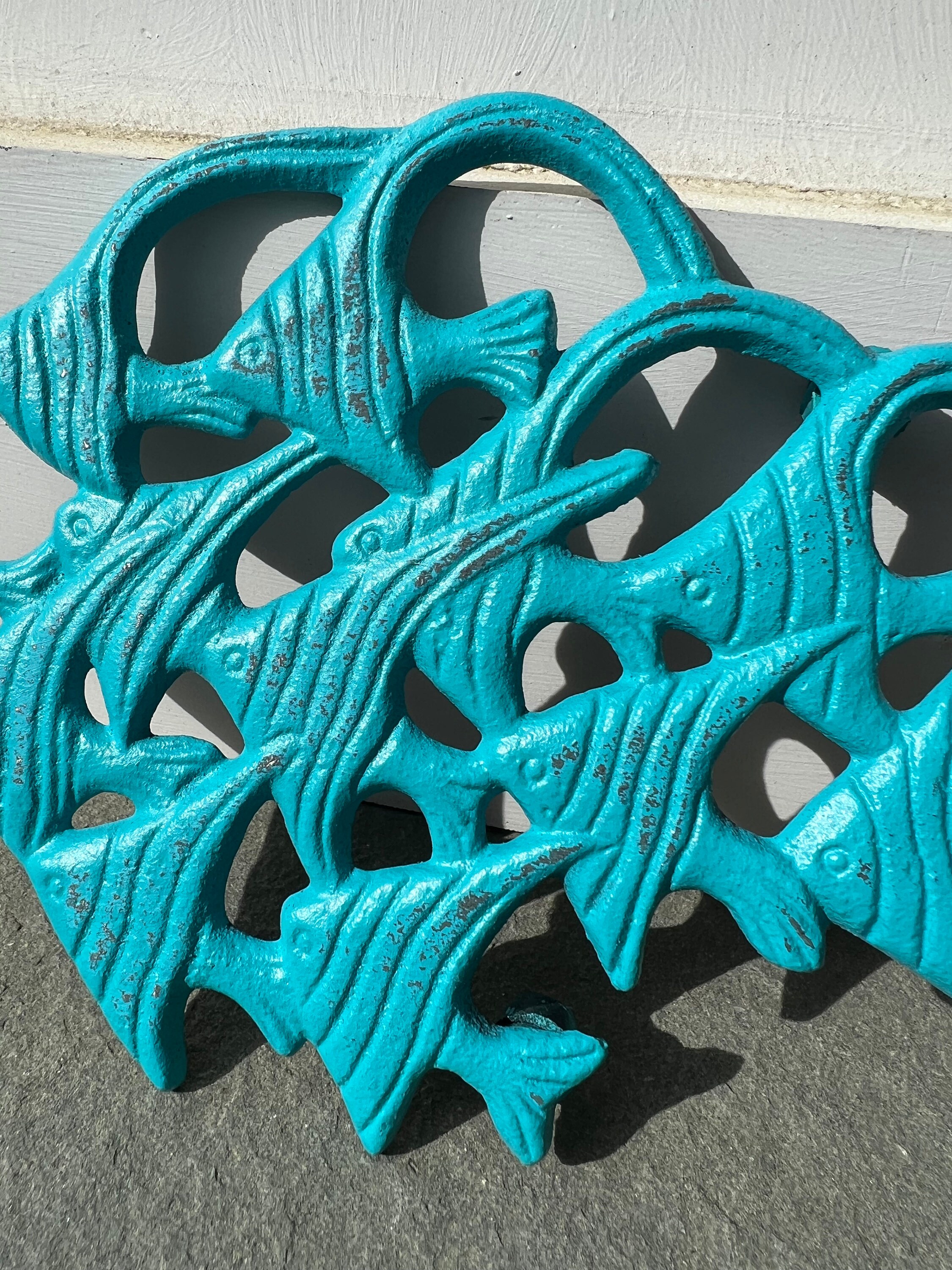 Cast Iron Decorative Metal School of Fish Kitchen Trivet 6.5" - Etsy