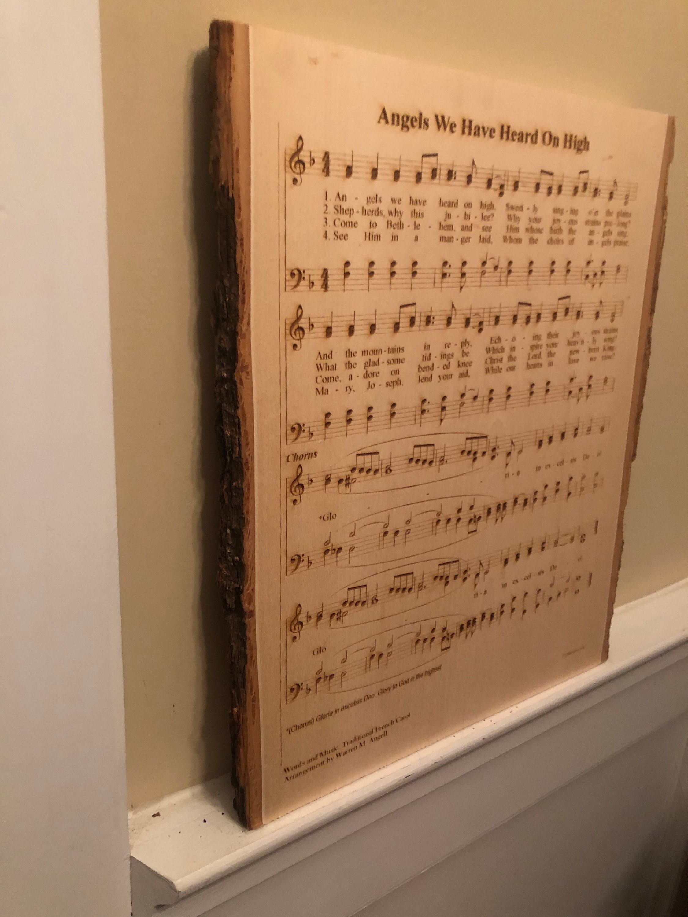 Song Engraving Sheet Music Music Engraved on Wood With Bark - Etsy Canada