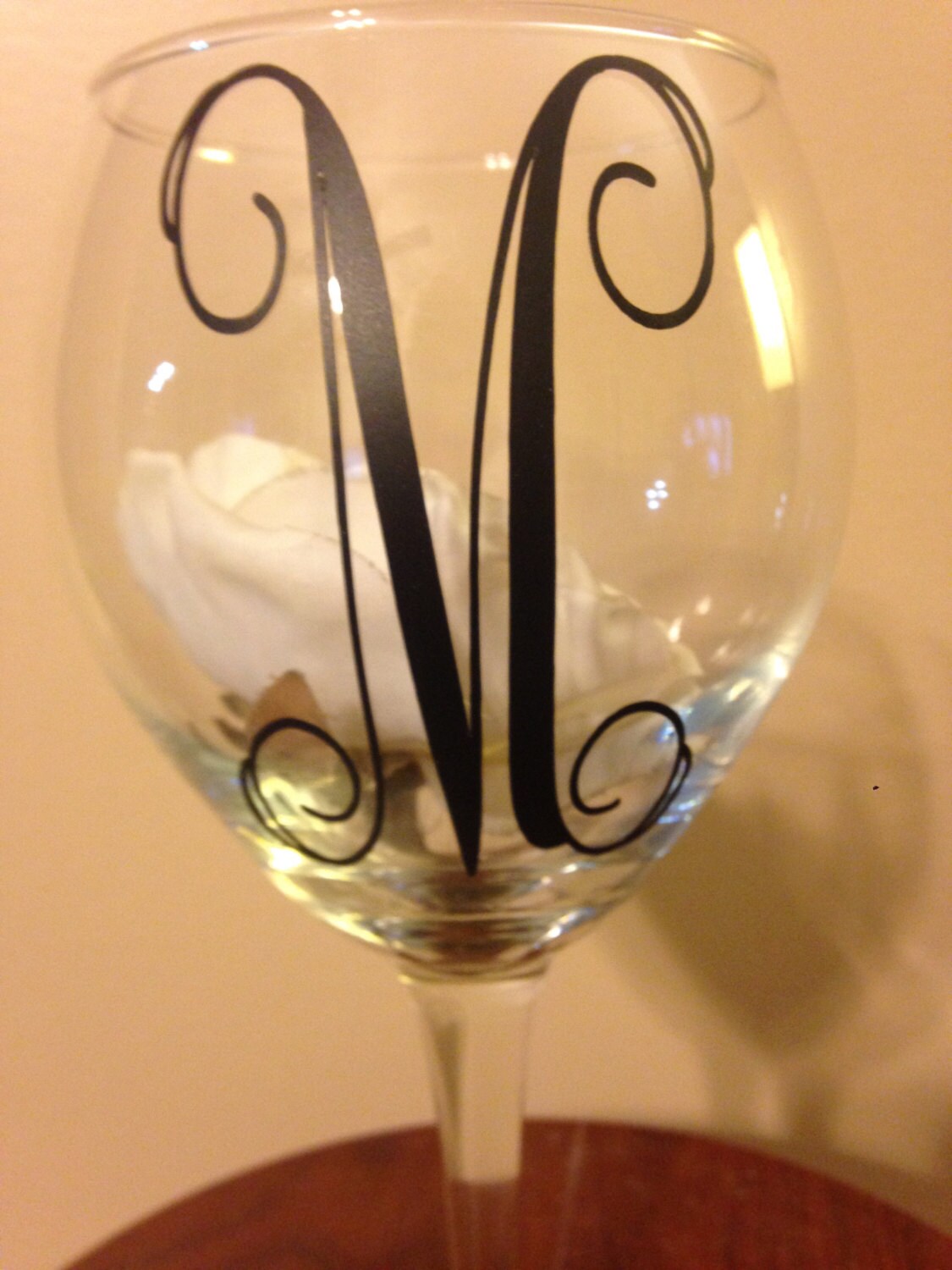 Monogram Wine Glass Vinyl Lettering - Etsy