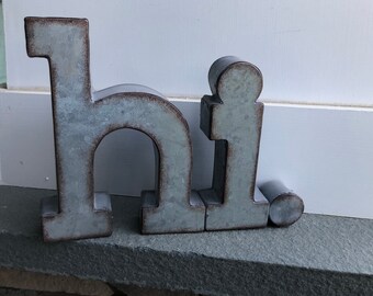 Galvanized Letters - Etsy