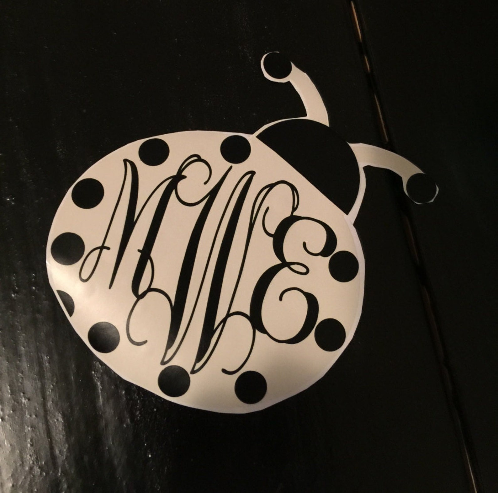 Ladybug Decal Ladybug Vinyl Monogram Car Decal Laptop - Etsy