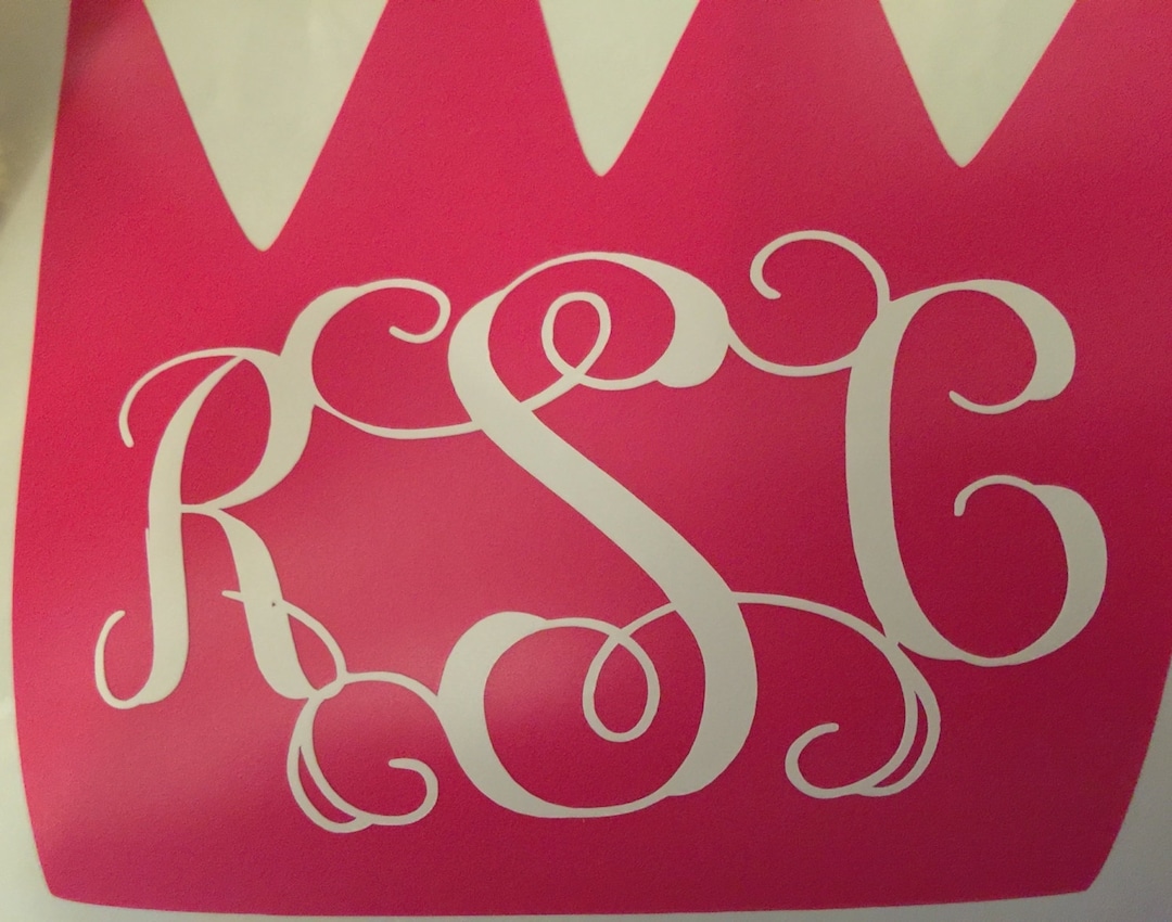 Crown, Pink Crown, Crown Monogram, Decals, Crown Decals, Tumbler Decals ...