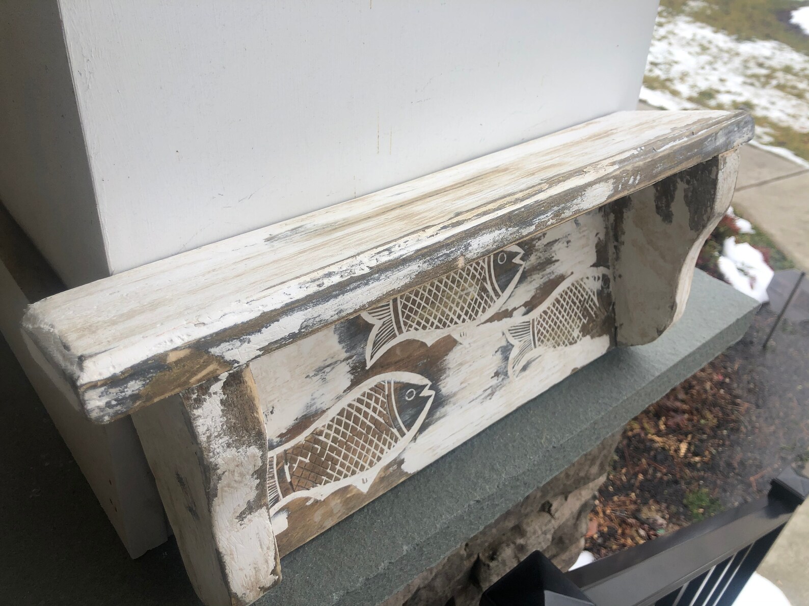 Shelf Wood Shelf Fish Shelf Wall Decor Shabby Chic Decor - Etsy