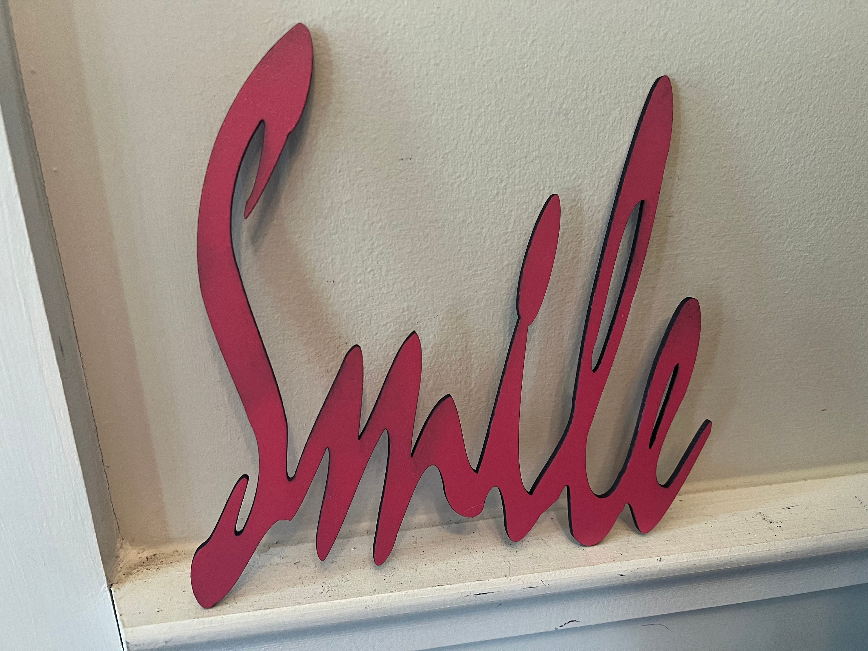 Smile Sign, Wall Deocr, Front Door Sign, Smile Sign, Wood Sign, Spring ...