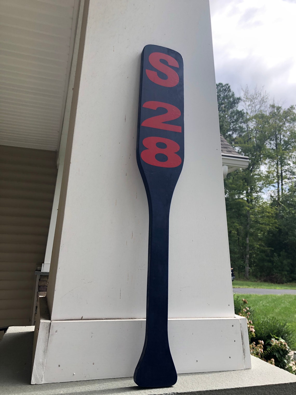 Oar, Wall Decor, White and Red Oar, Personalized Oar, Monogram Oar ...