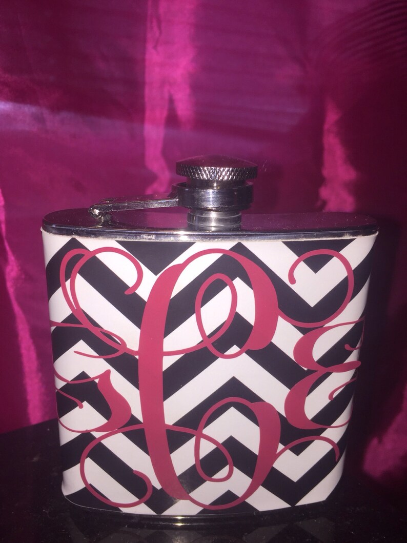Monogram Flask Decal Laptop Decal Vinyl Lettering Yeti Cup - Etsy