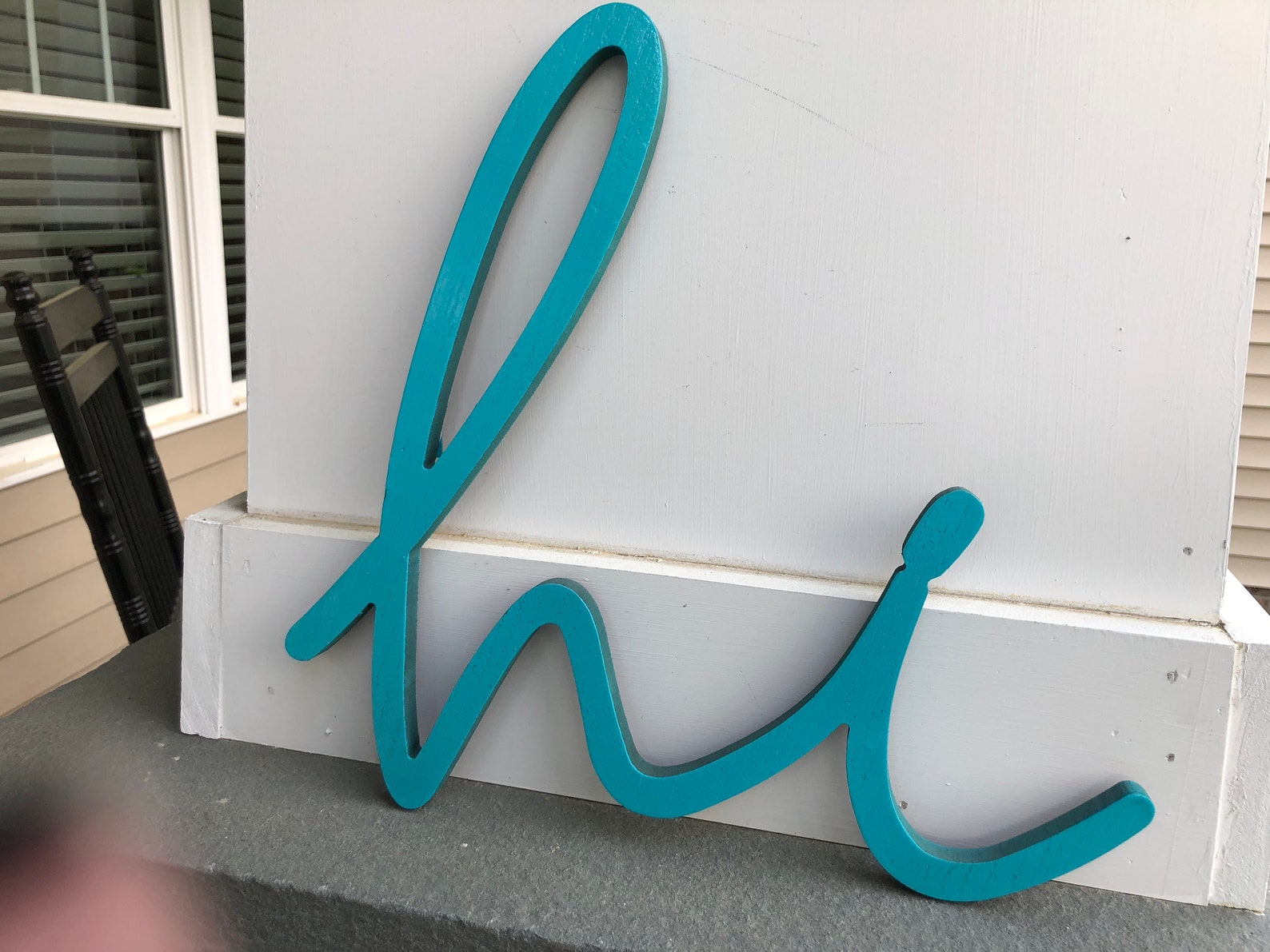 HI Sign Wall Deocr Front Door Sign Greetings Sign Wood | Etsy