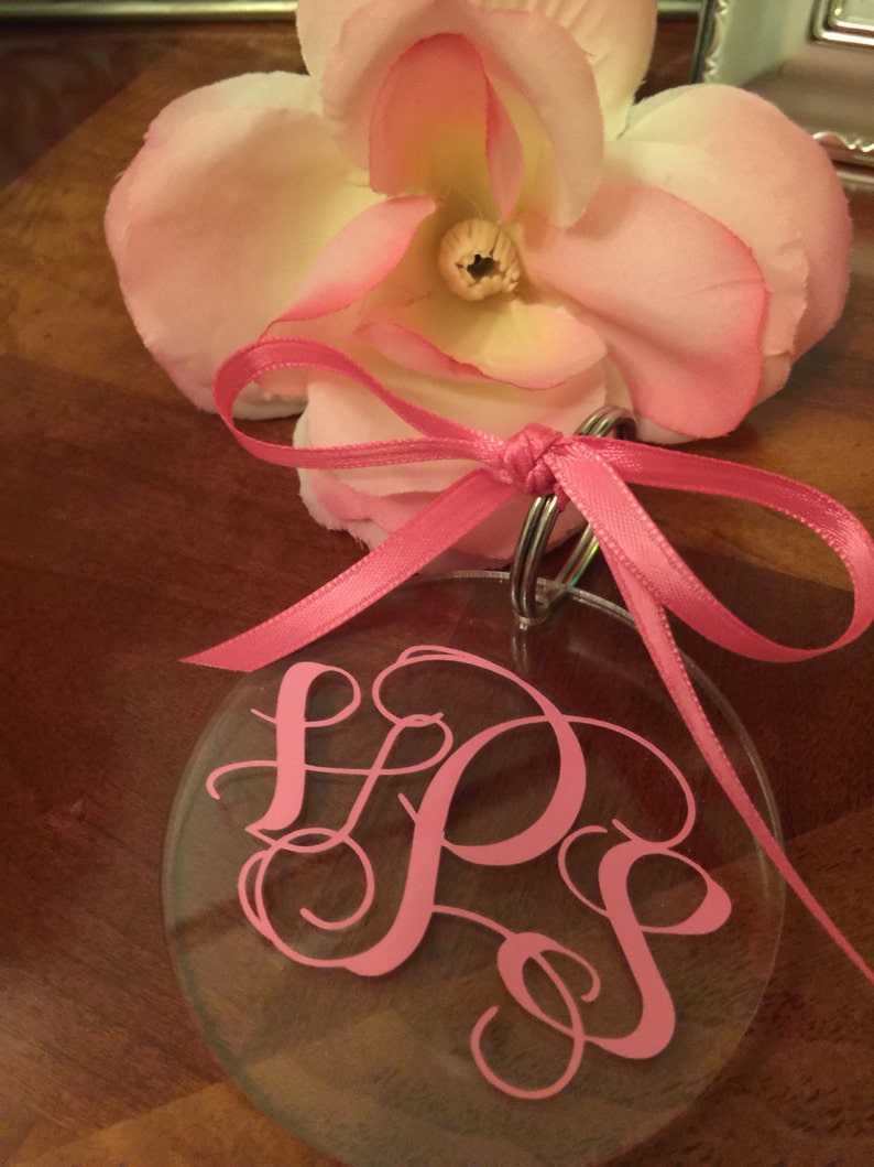 Keychain Name Decal Personalized Monogram Vine Letters | Etsy