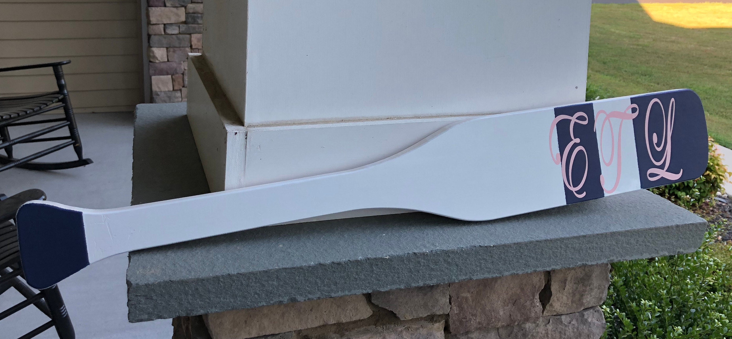 Oar/ Wall Decor/ White and Blue Oar/ Personalized Oar/ | Etsy