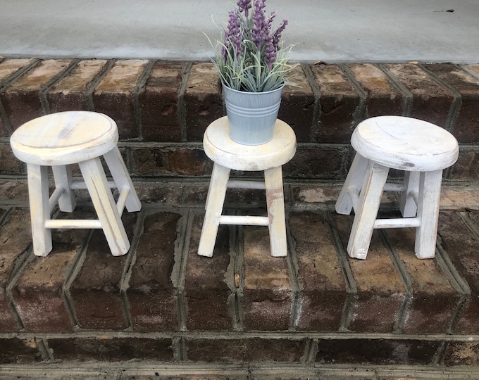 Mini Stool Riser, Stool Riser, Plant Stand, Shabby Chic Stool Riser ...