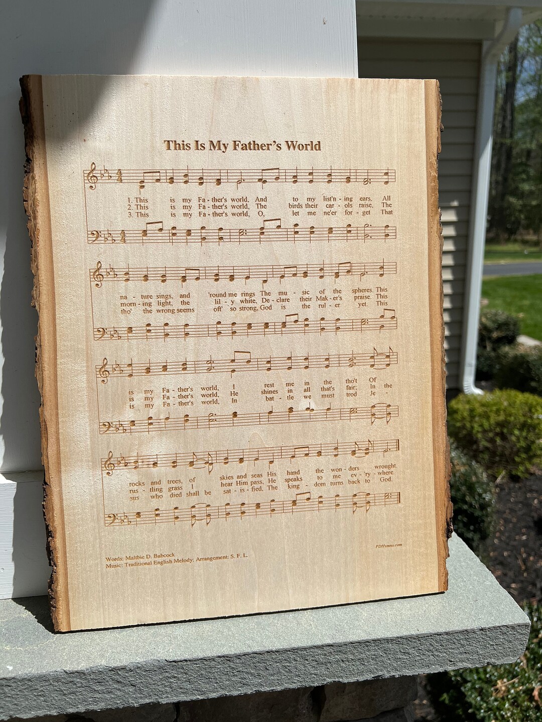 Song Engraving, Sheet Music, Music Engraved on Wood With Bark - Etsy