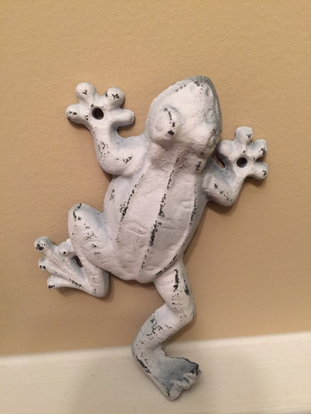 Frog Hook, White Frog, Decorative Wall Decor, Wall Hook, Shabby Chic ...