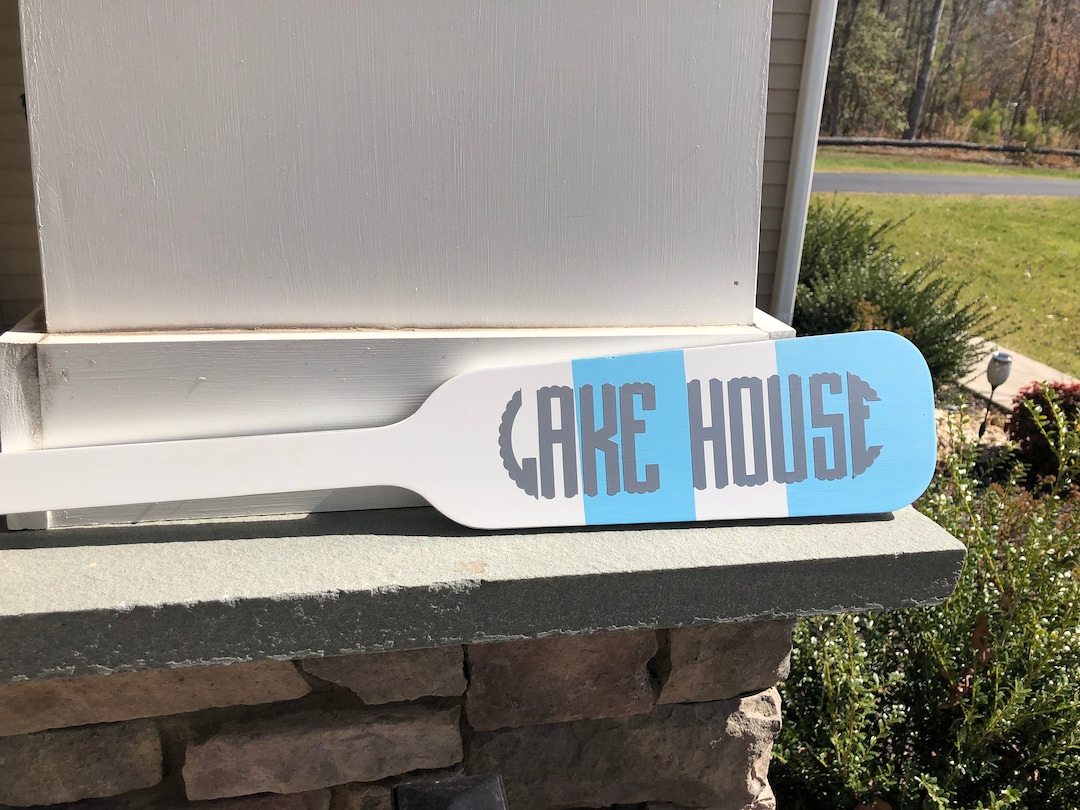 Oar/ Wall Decor/ White and Blue Oar/ Personalized Oar/ Monogram Oar ...