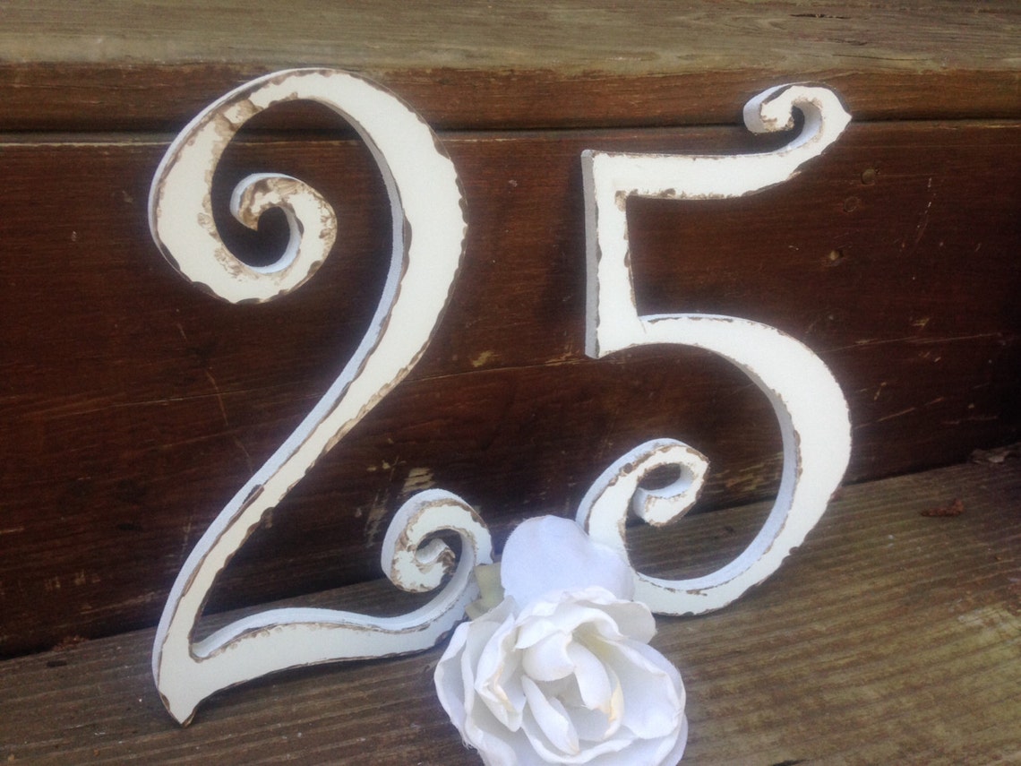 Shabby Chic Wall Decor Shabby Chic Numbers Number Decor | Etsy