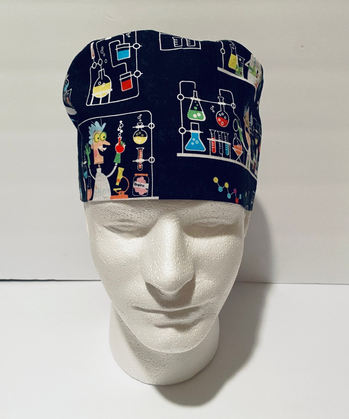 Unisex mad Scientist/chemistry Lab Cotton Scrub Cap, Surgical Hat, OR ...