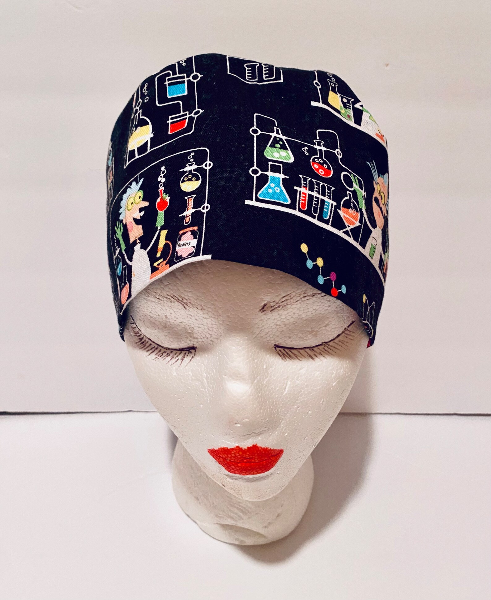 Unisex mad Scientist/chemistry Lab Cotton Scrub Cap, Surgical Hat, OR ...