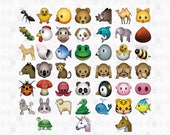 Items similar to Emoji Animals Clipart, Animal Clipart, Emoji Clipart ...